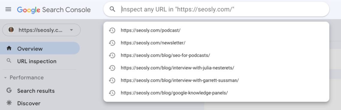 Google Search Console Bulk URL Inspection - SEOSLY - Olga Zarr