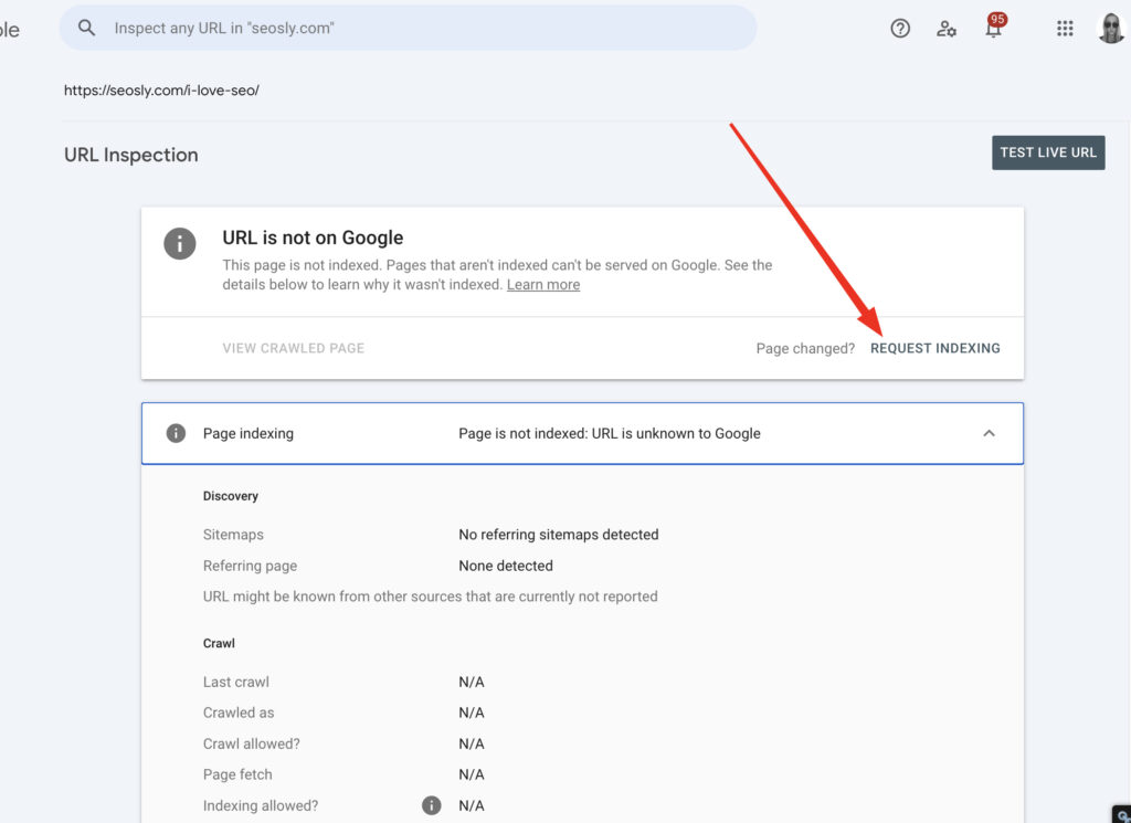 Discovered - Currently Not Indexed in Google Search Console